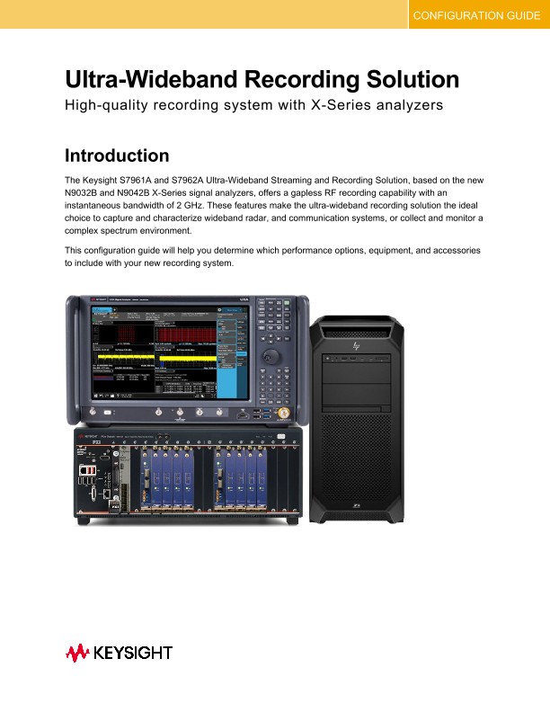 Ultra-Wideband Recording Solution PDF Asset Page | Keysight